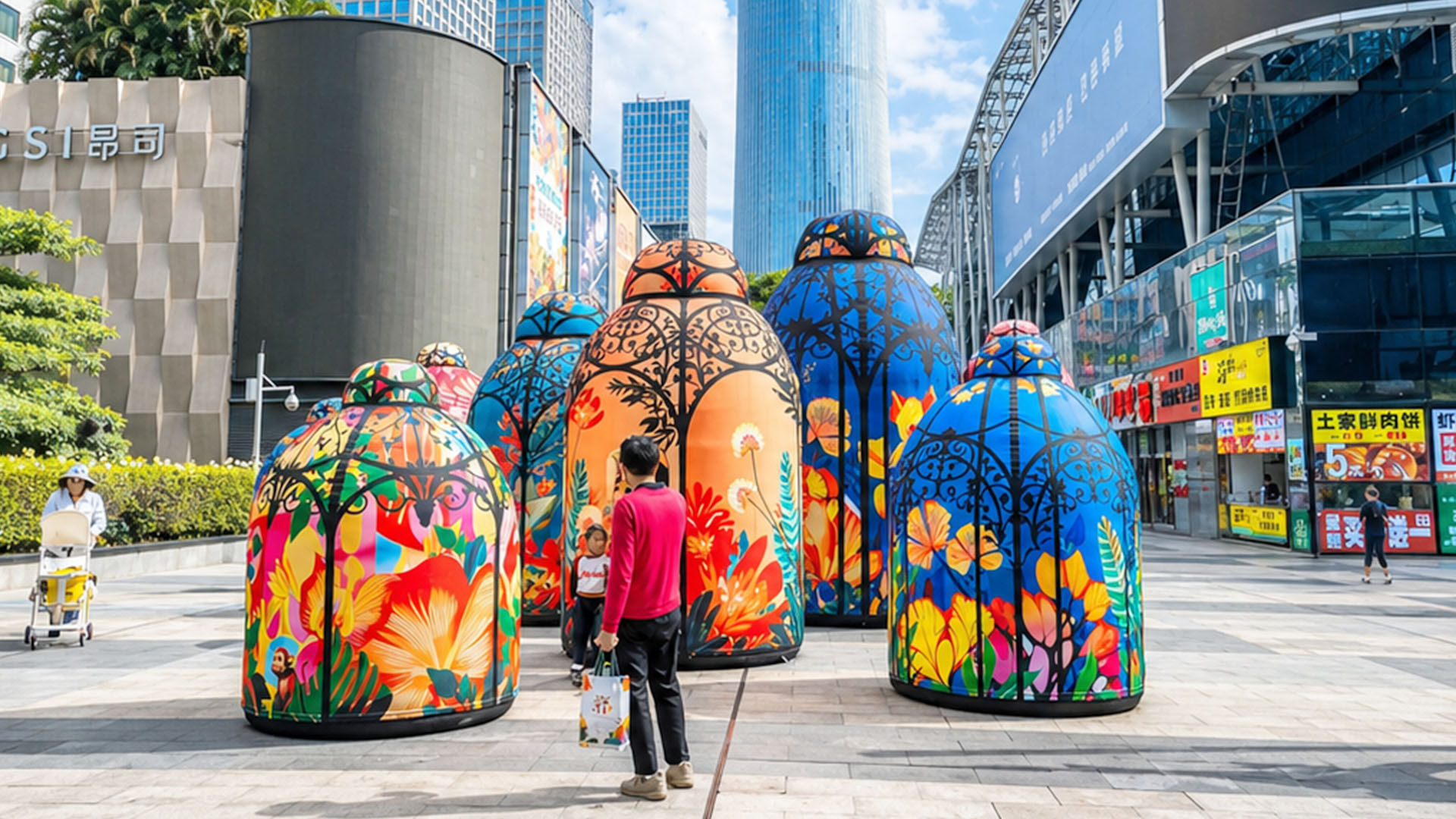 Strange colorful installations suddenly appear in China’s modern city ...