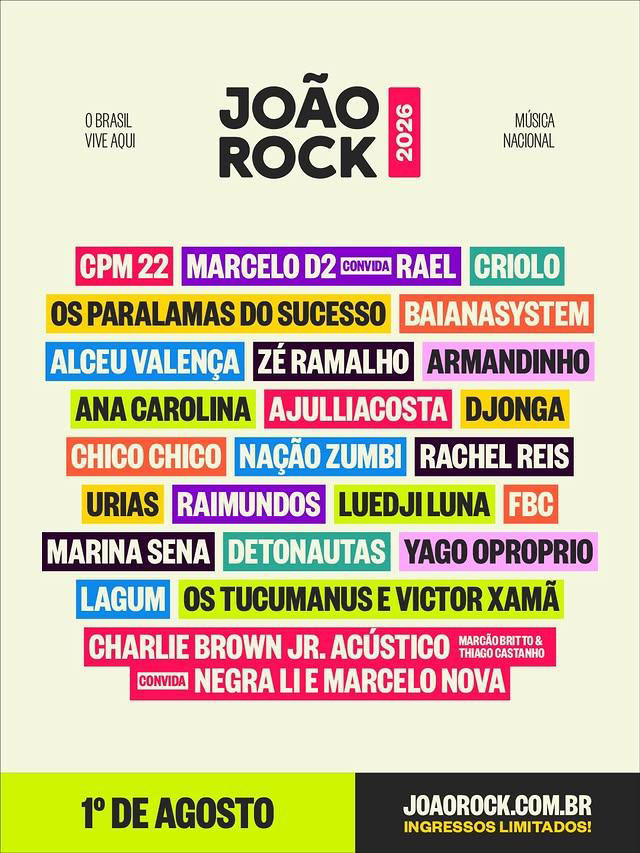 OMG! João Rock 2026 esgota ingressos e confirma sucesso da edição