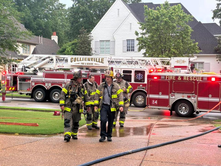 Lightning strike sets Collierville house on fire