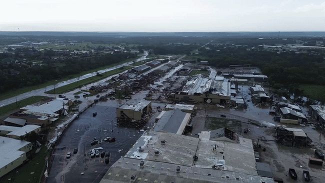 Drone footage shows extent of tornado damage in Mineral Wells