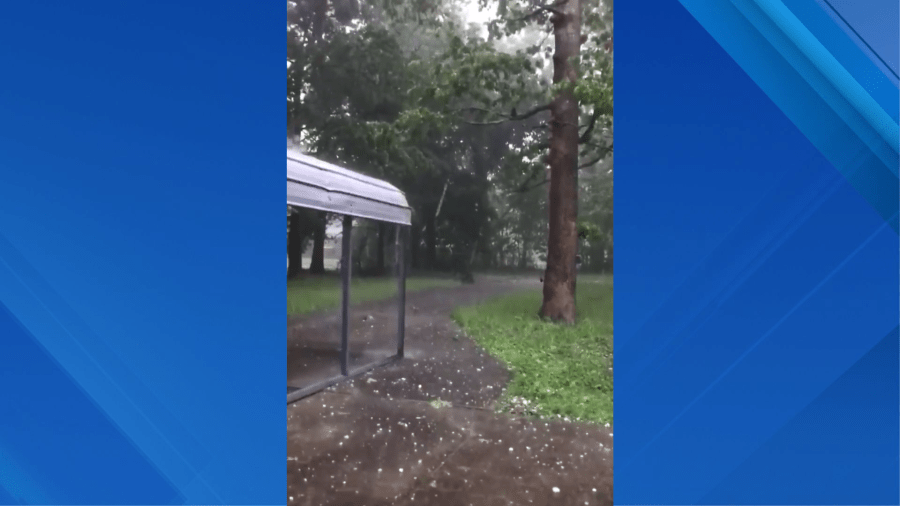 Golf ball-sized hail pummels the ground in wild weather phenomenon