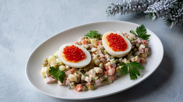 What makes Russian potato salad unique?