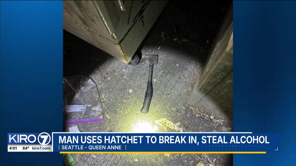 Video: Man uses hatchet to break in, steal alcohol