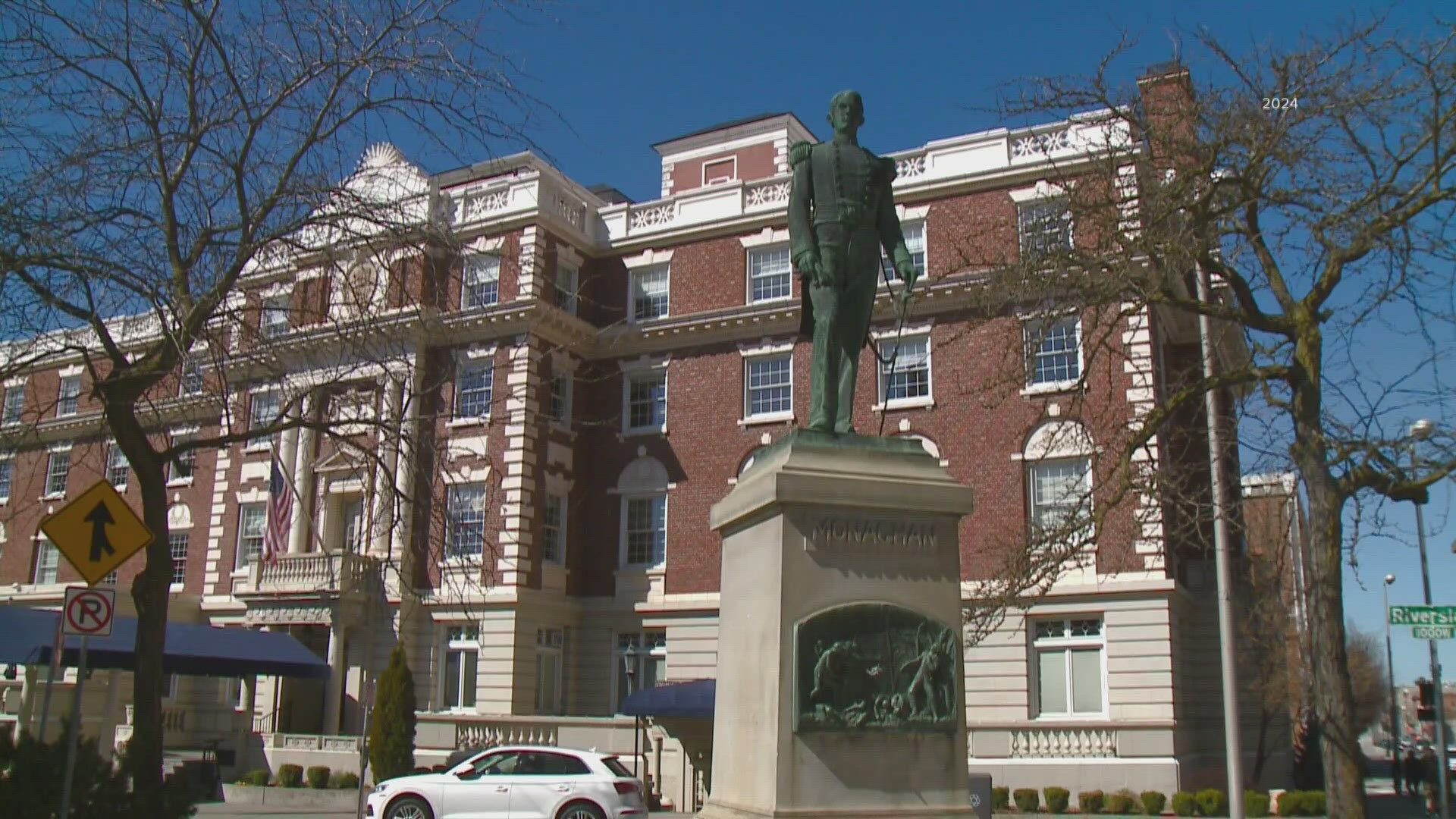 Monaghan statue removed from downtown Spokane for relocation