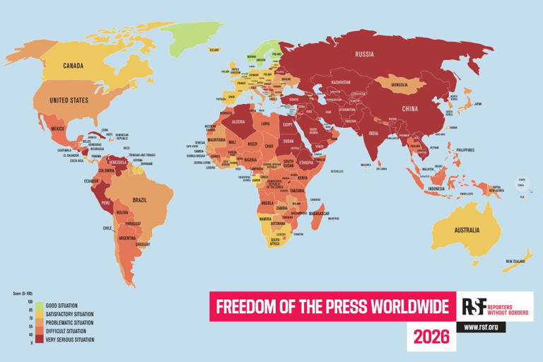 Hong Kong remains at 140th on global press freedom index as NGO ...