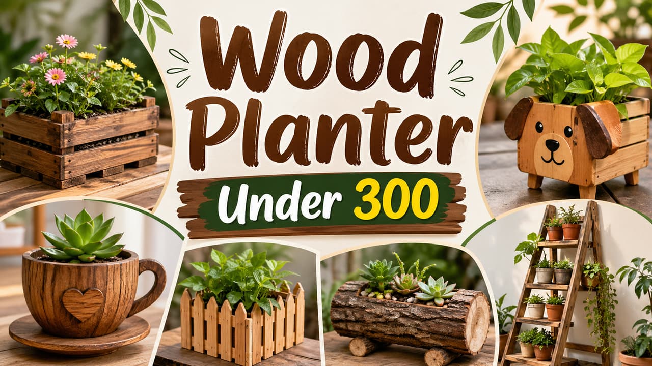 Wood planter under 300: रस्टिक+मॉडर्न लुक के लिए खरीदें ये वुड प्लांटर ...
