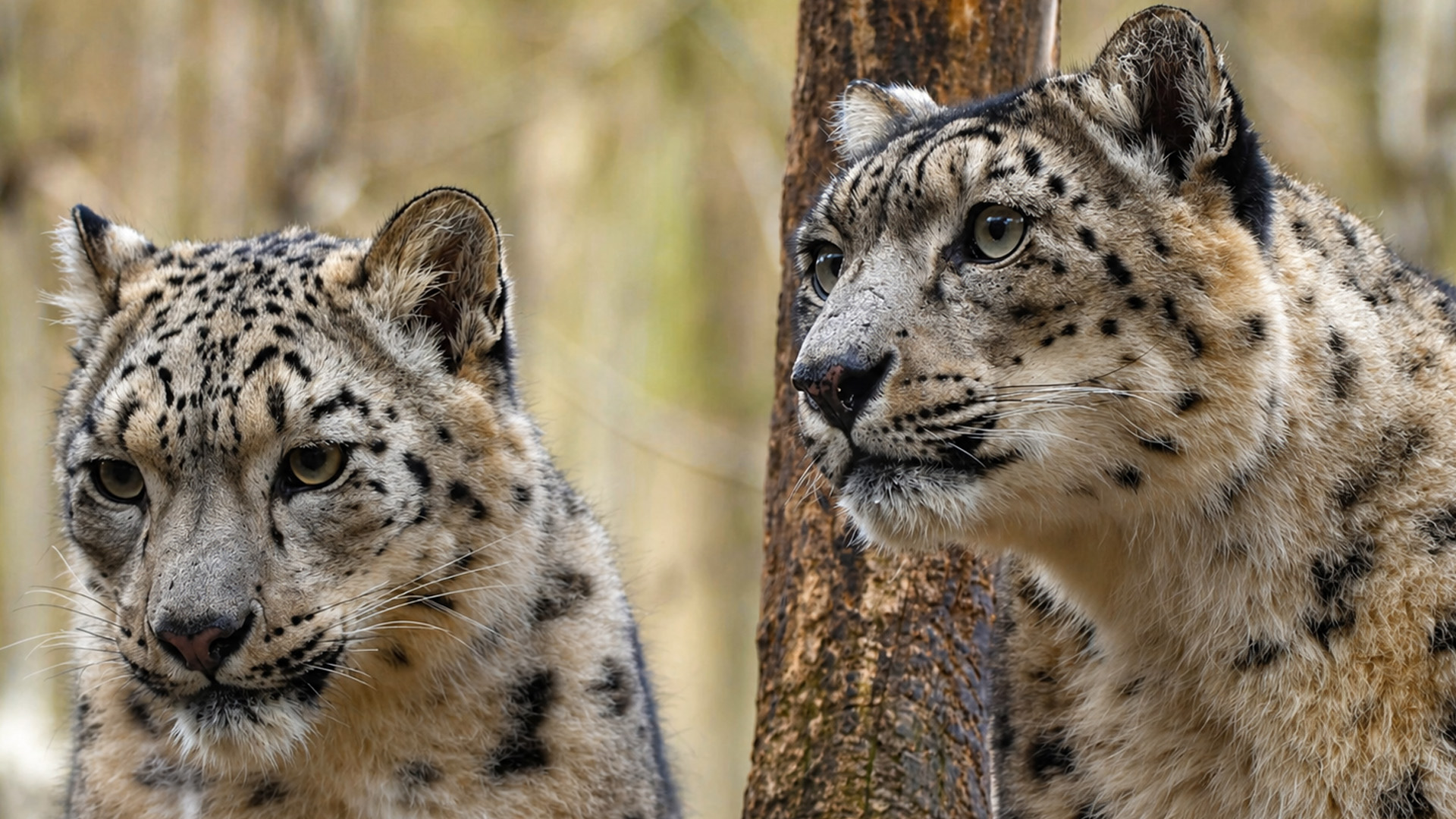 Due predatori silenziosi appaiono davanti a una telecamera nascosta