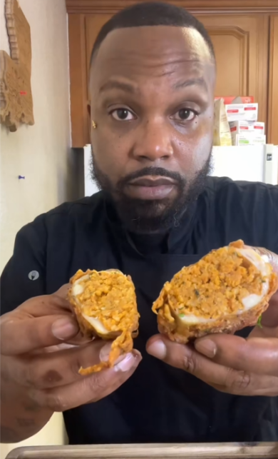 Crawfish boudin stuffed chicken wings