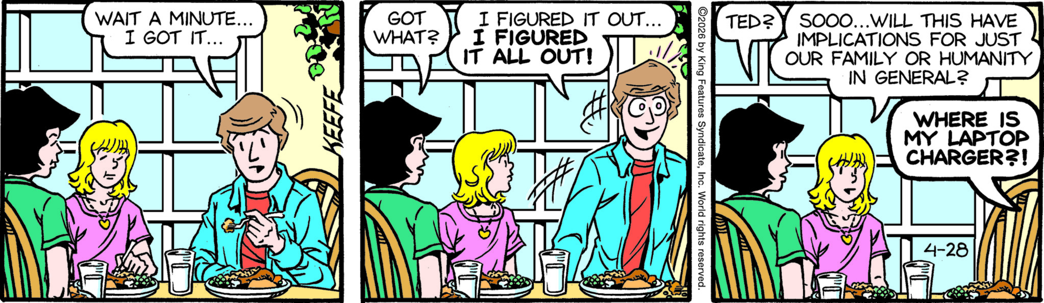 Sally Forth by Francesco Marciuliano; drawn by Jim Keefe