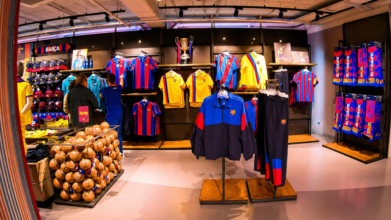 Walking through the FC Barcelona megastore (4K)