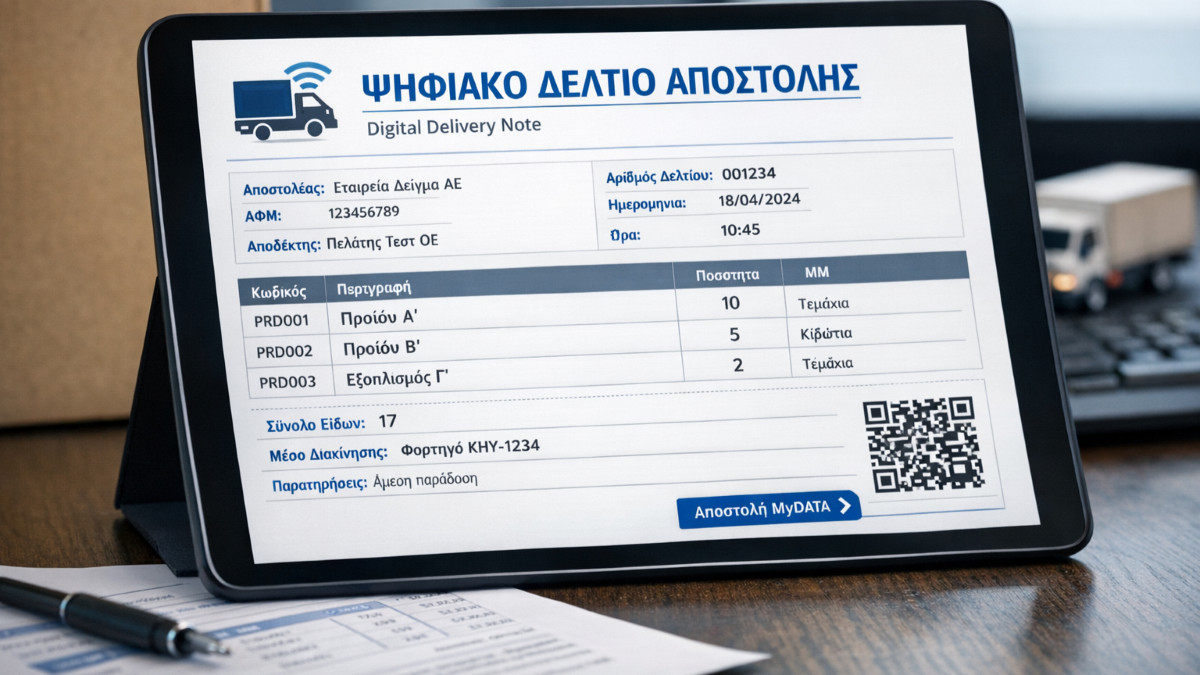 Ψηφιακό δελτίο αποστολής: Υποχρεωτικό από 1η Μαΐου για τις επιχειρήσεις