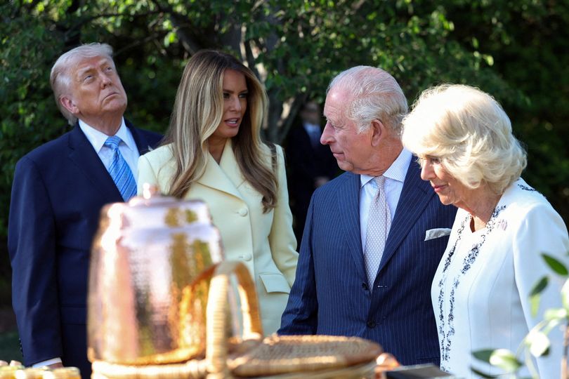 Melania Trump 'breaks royal protocol' with 'lingering touch' on King ...