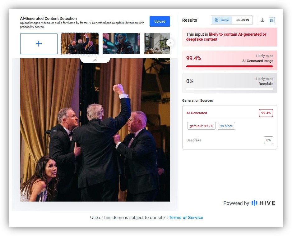 Image of Trump pumping fist at US press gala is AI-generated