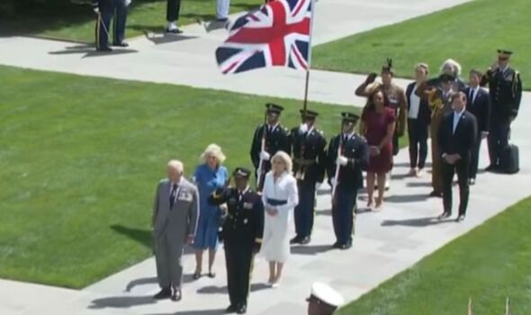 King Charles US state visit major mishap as Union Flag flown upside ...