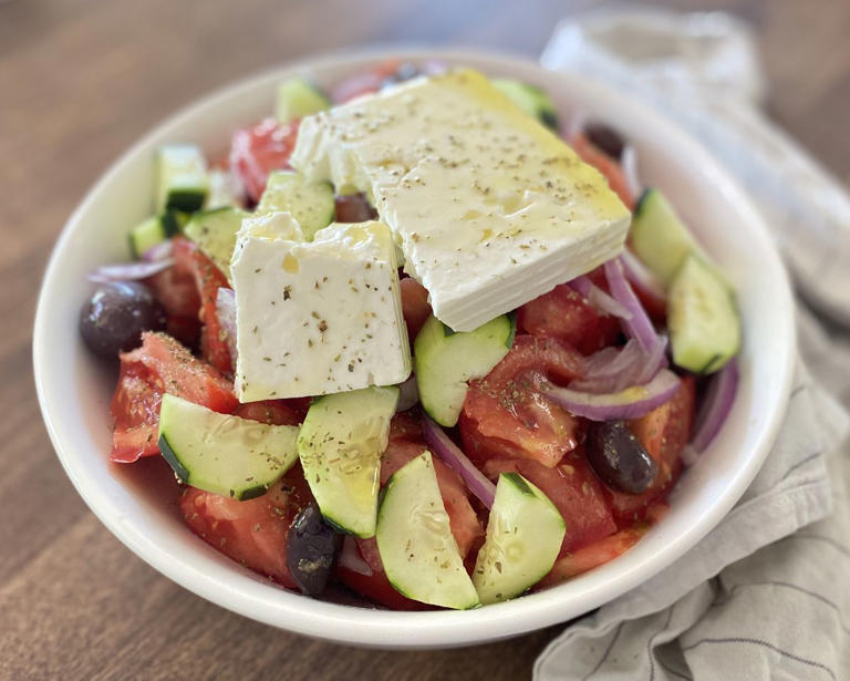 Greek people don't use vinegar in their Greek salads—they do this instead