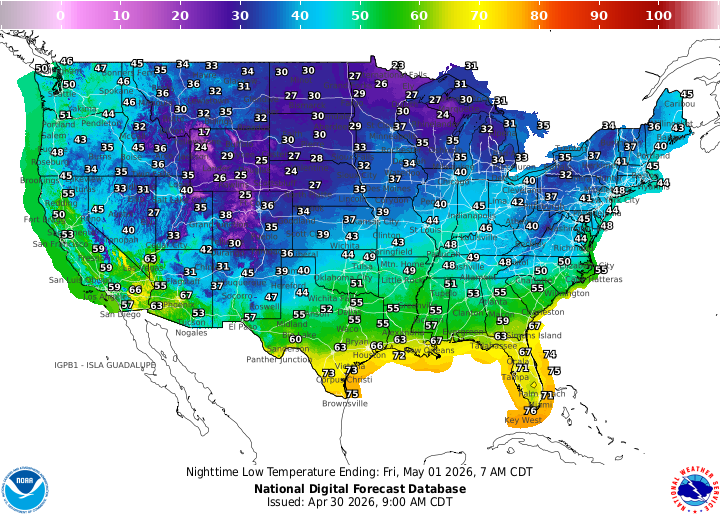 Why is it so cold? Temps down to 30 below normal. See lows near you