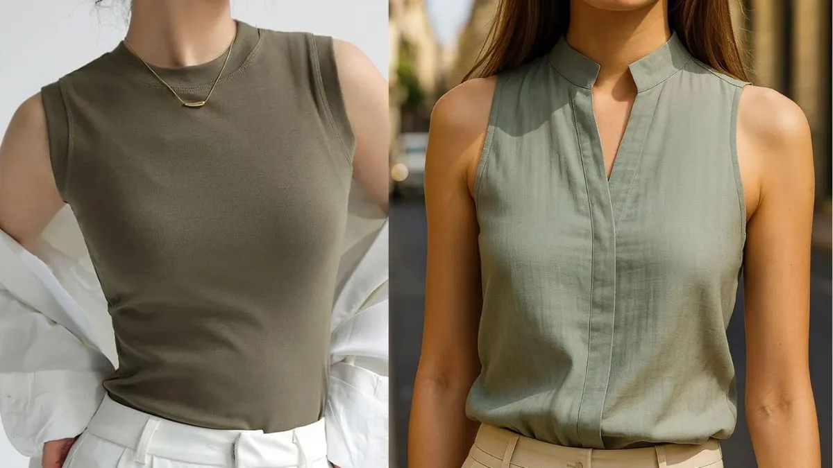 Sleeveless office tops for women - 5 summer friendly colours to include ...
