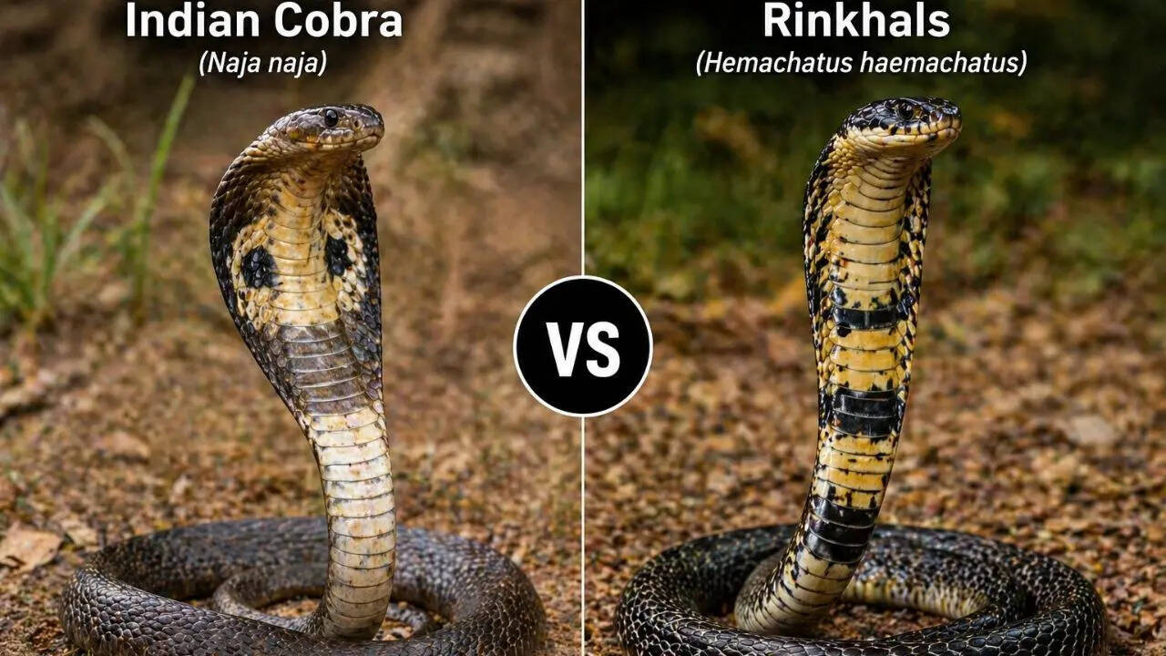 Indian cobra vs rinkhals: How these two venomous snakes differ in size ...