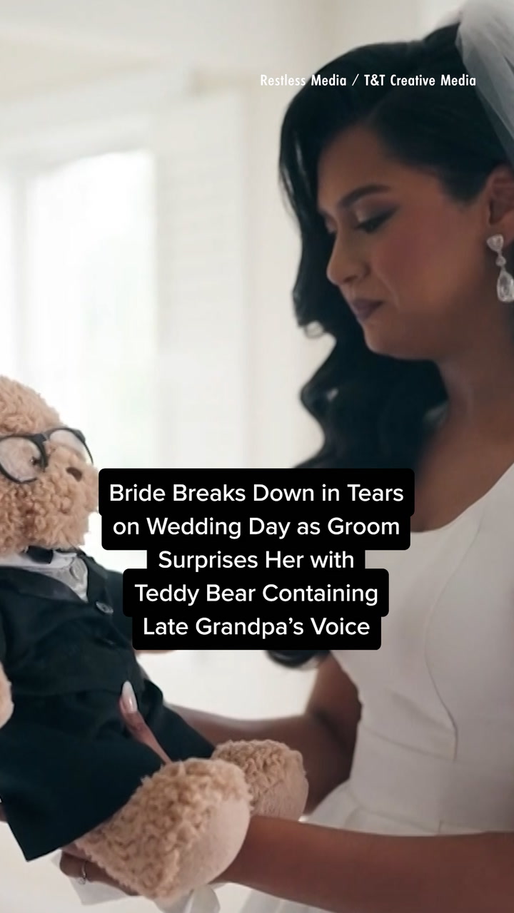 Bride breaks down in tears on wedding day as groom surprises her with ...