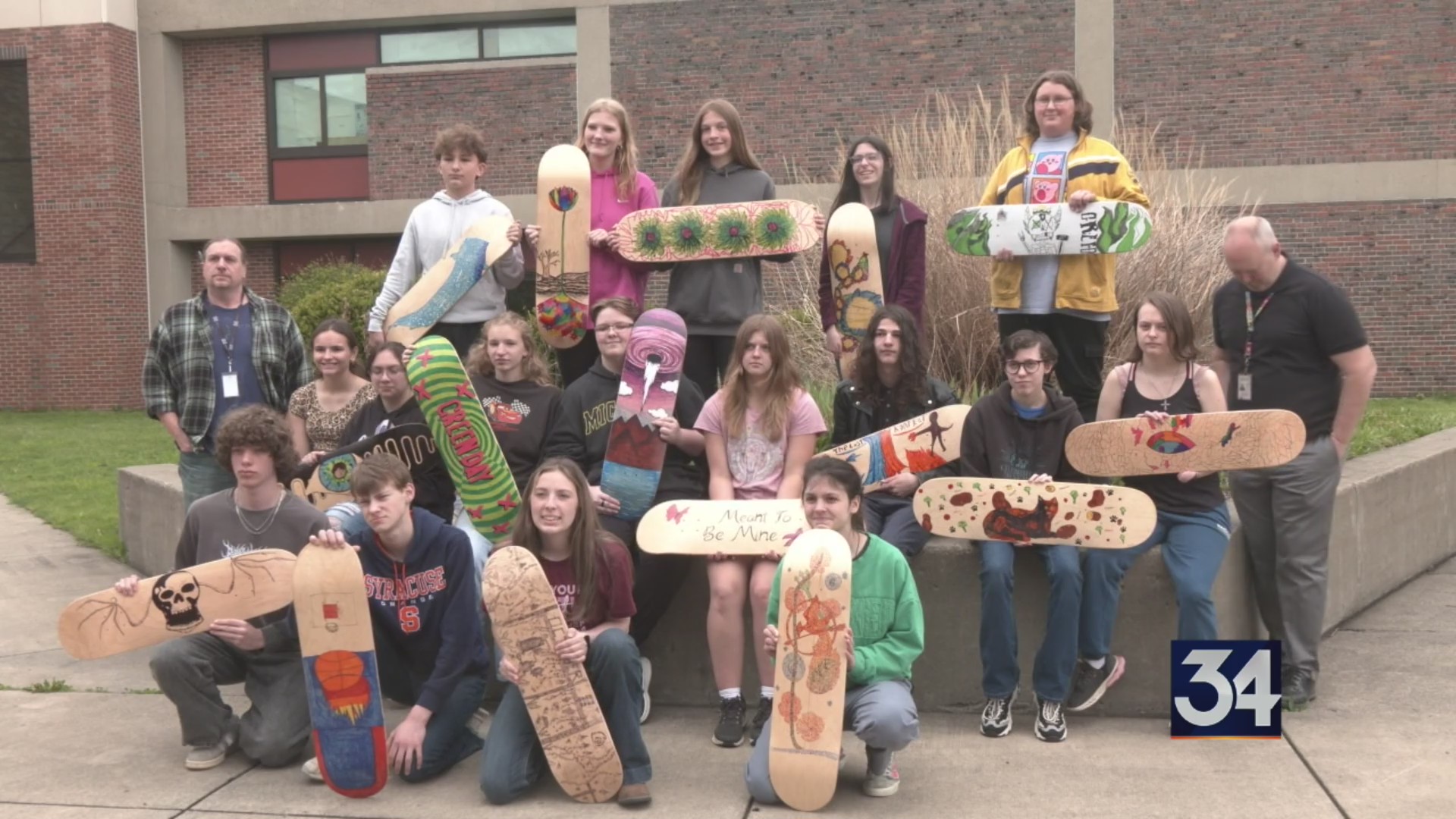 Skateboard art exhibit by Tioga County students