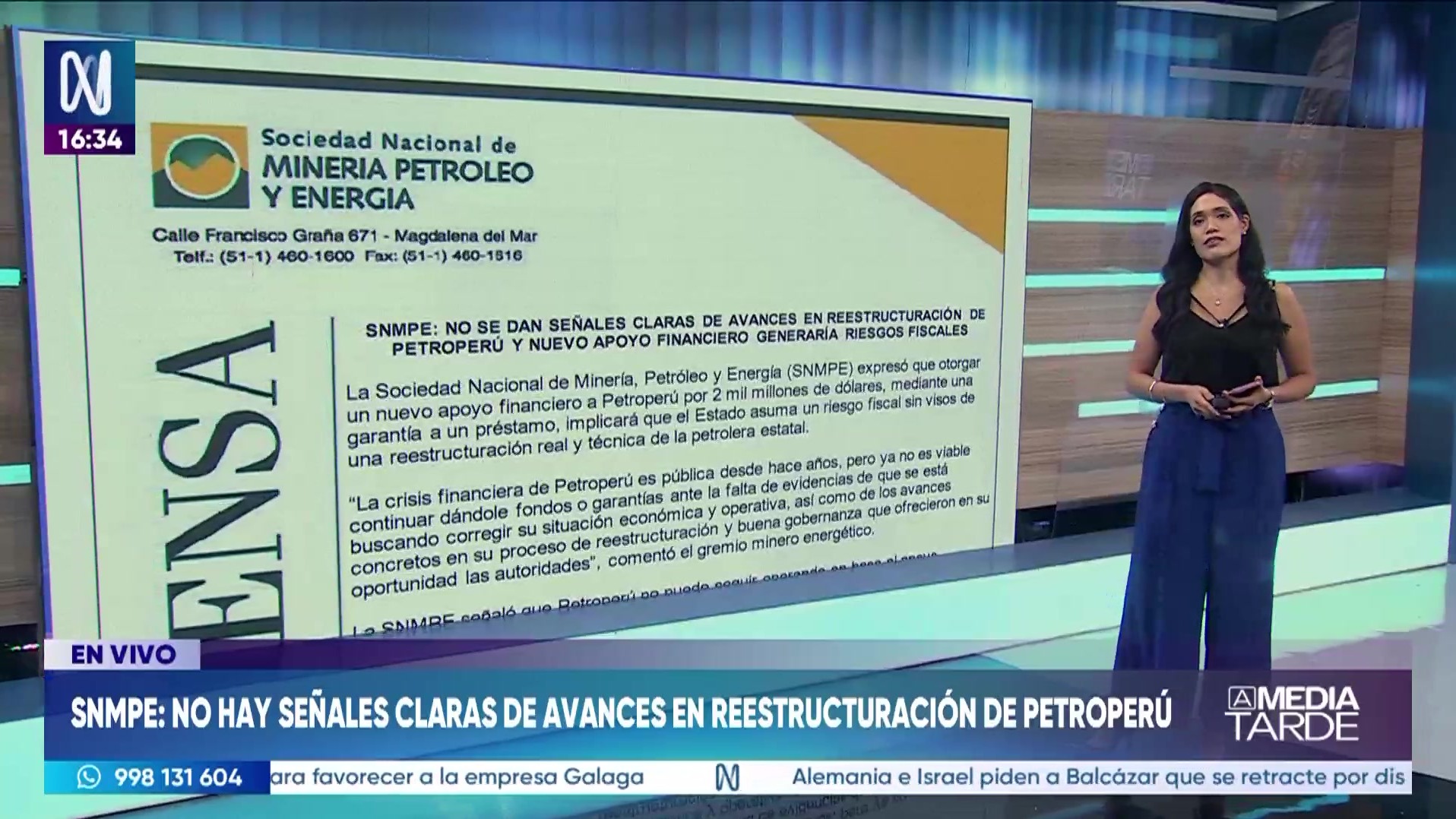 SNMPE advierte riesgos fiscales por nuevo rescate a Petroperú