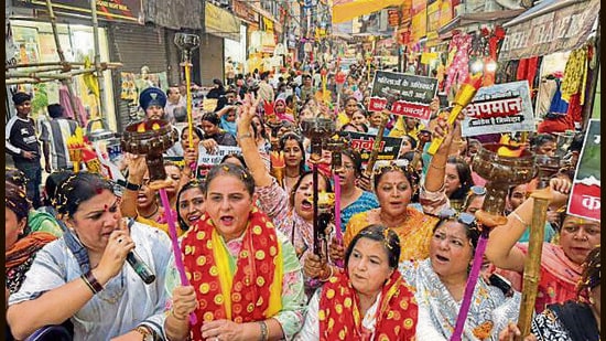BJP holds 'Mahila Aakrosh Mashaal Yatra' in Ludhiana