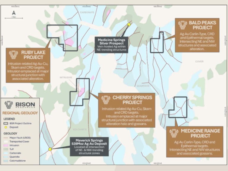 Bison exploring Carlin Trend projects for gold and silver supported by ...