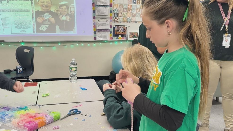 Dighton Elementary School students makes bracelets to raise money for ...