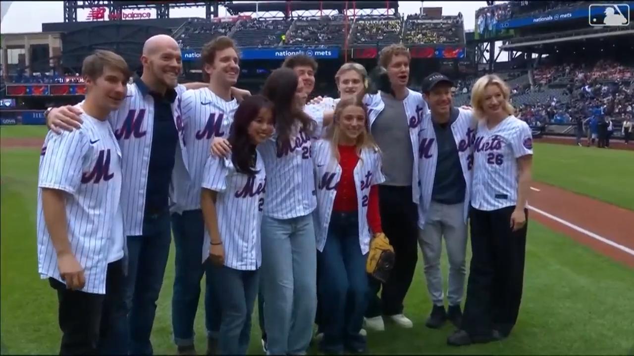 Moment: US figure skaters throw out first pitch in NYC