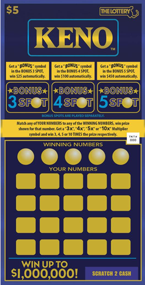 New Keno scratch ticket coming to Massachusetts Lottery