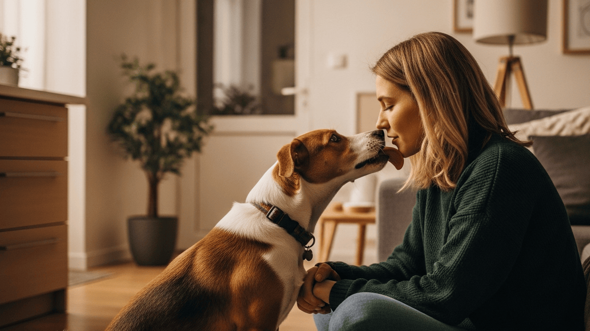 If your dog licks you a lot, here's what it could really mean ...