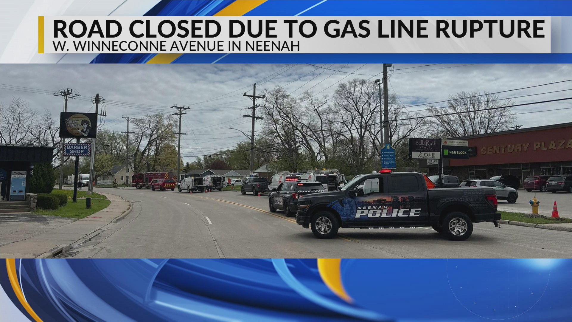 Winneconne Avenue in Neenah closed due to gas line rupture