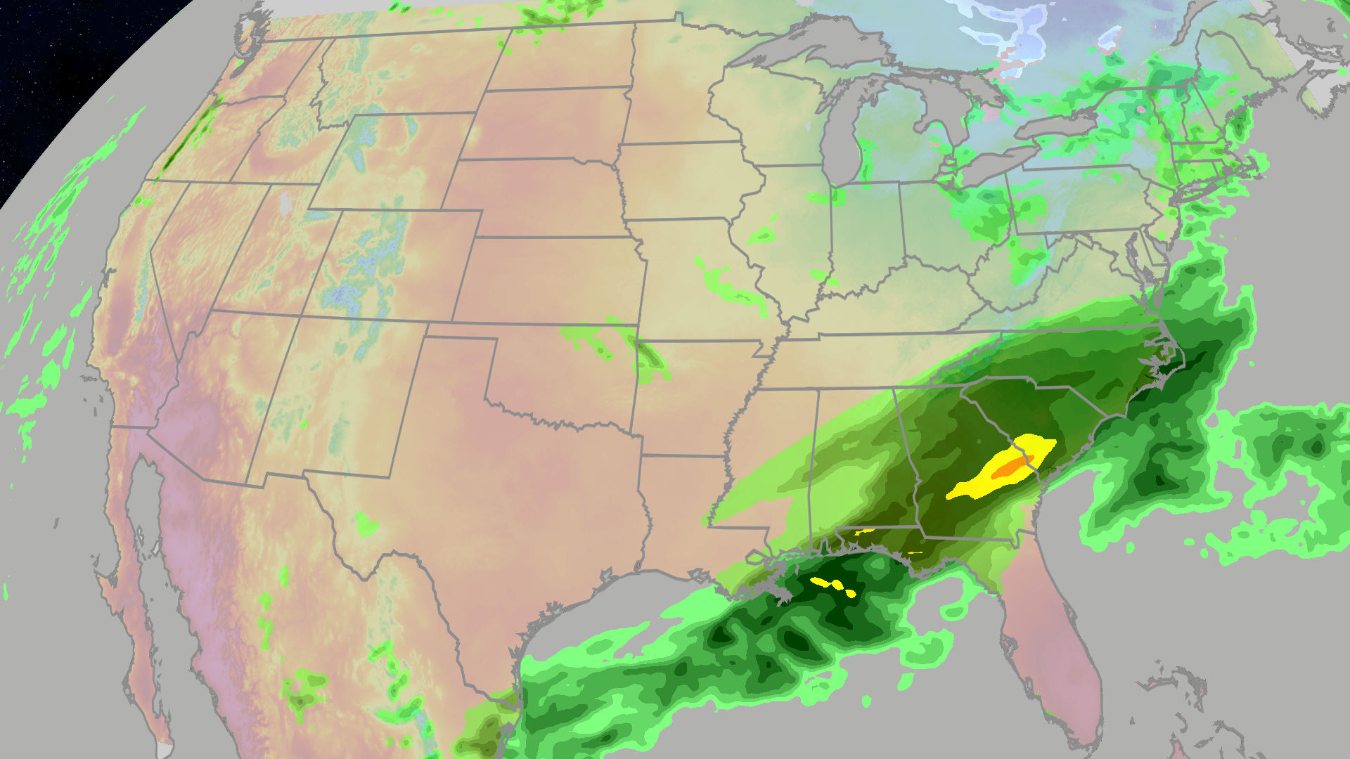 Cool east, warm west, and a bit of rain for the south