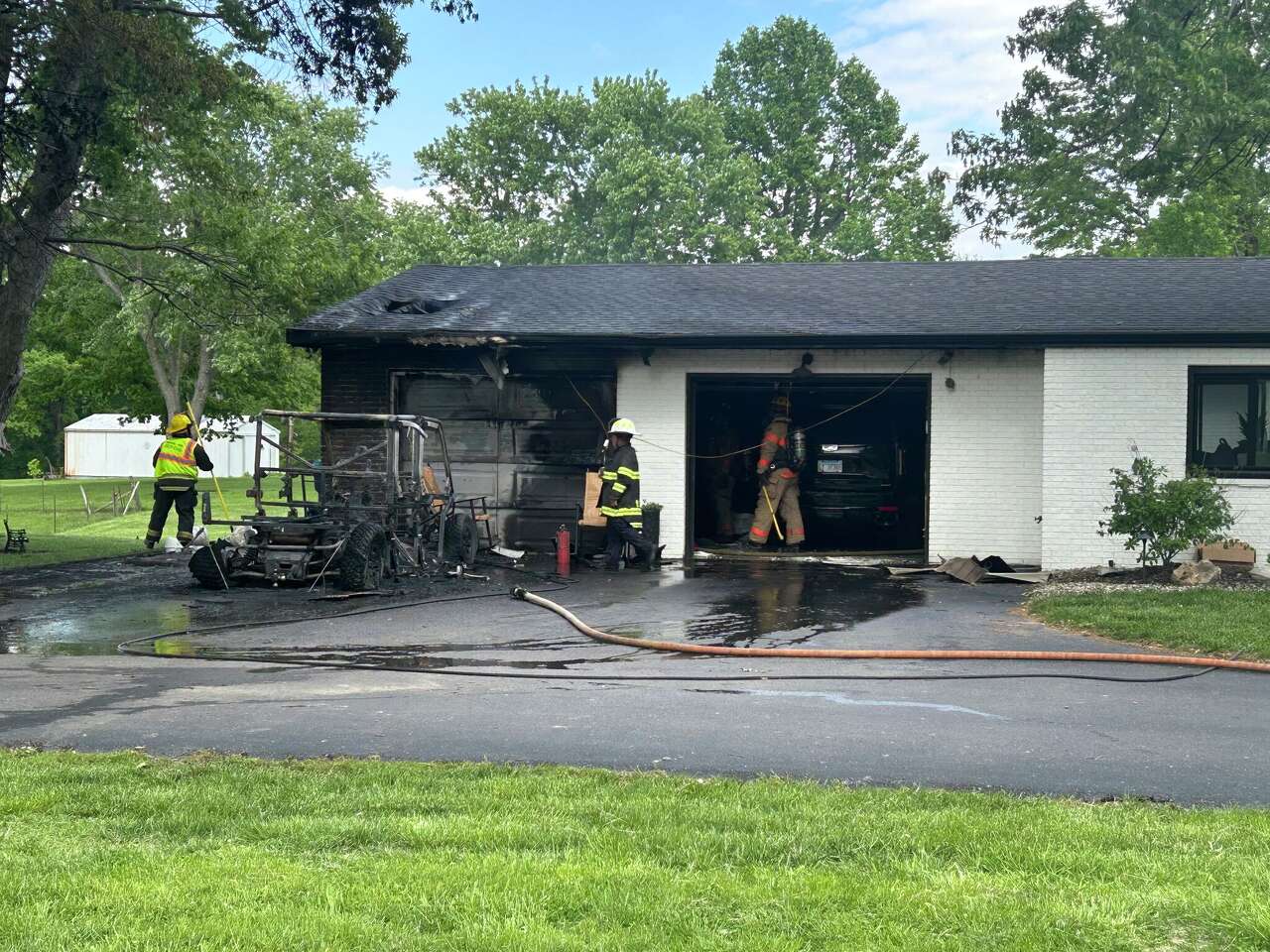 Explosion sparks garage fire at Illinois 143 home, no injuries reported