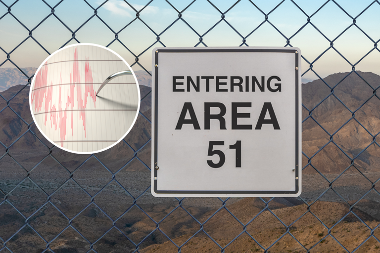 Map shows where 16 earthquakes have struck near Area 51 in last 2 days