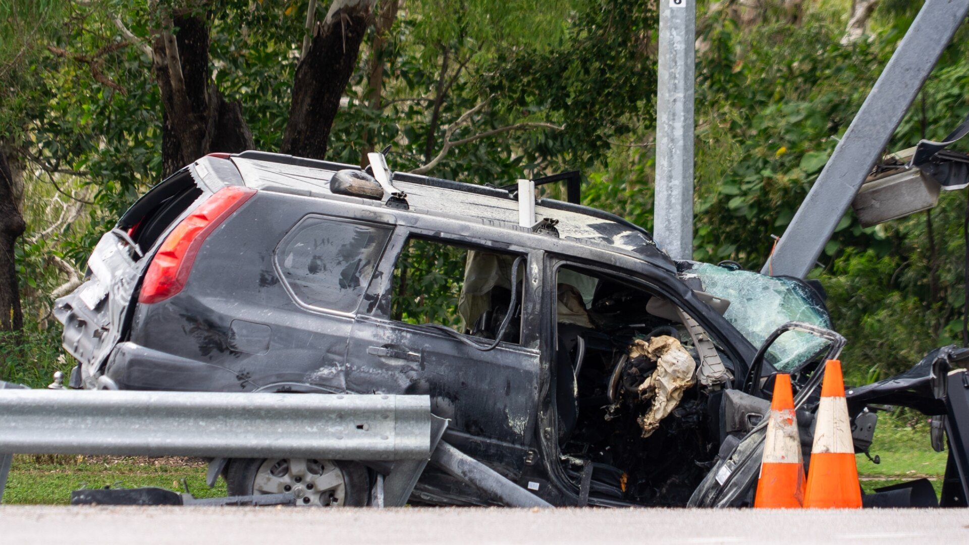 Townsville man dies in fiery crash as road fatalities jump 24pc