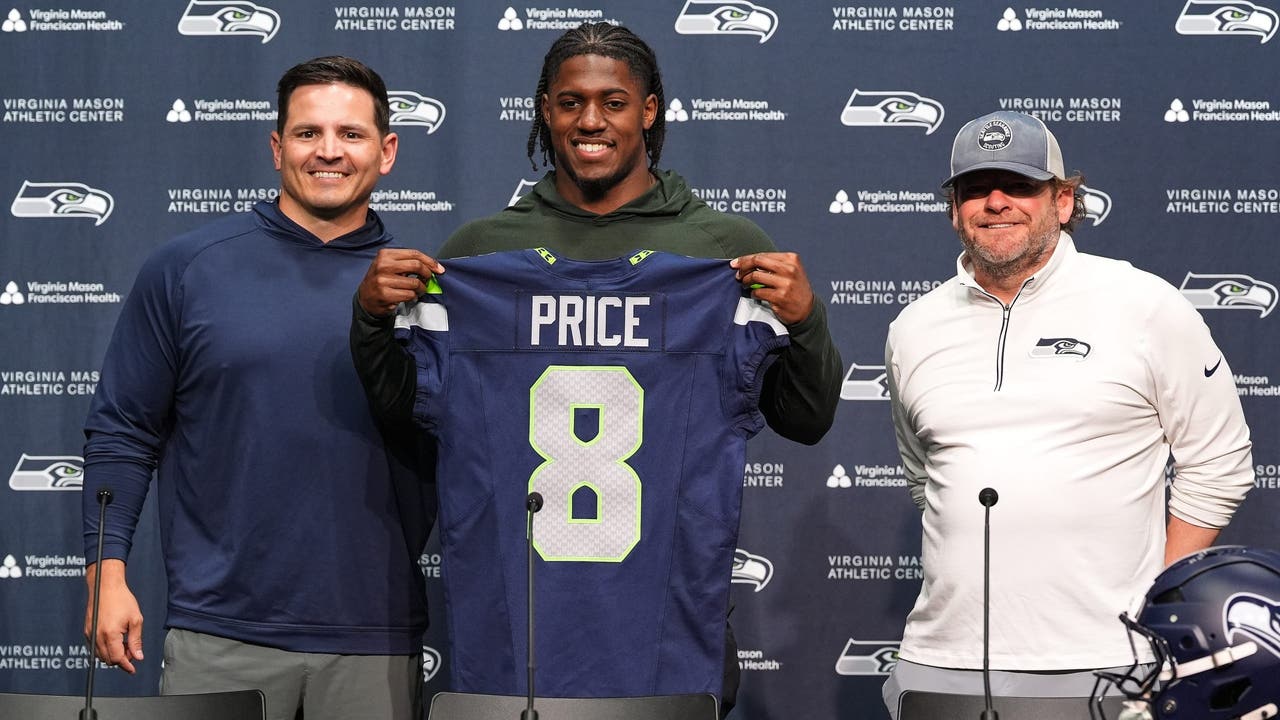 Seattle Seahawks introduce first-round pick Jadarian Price ahead of ...