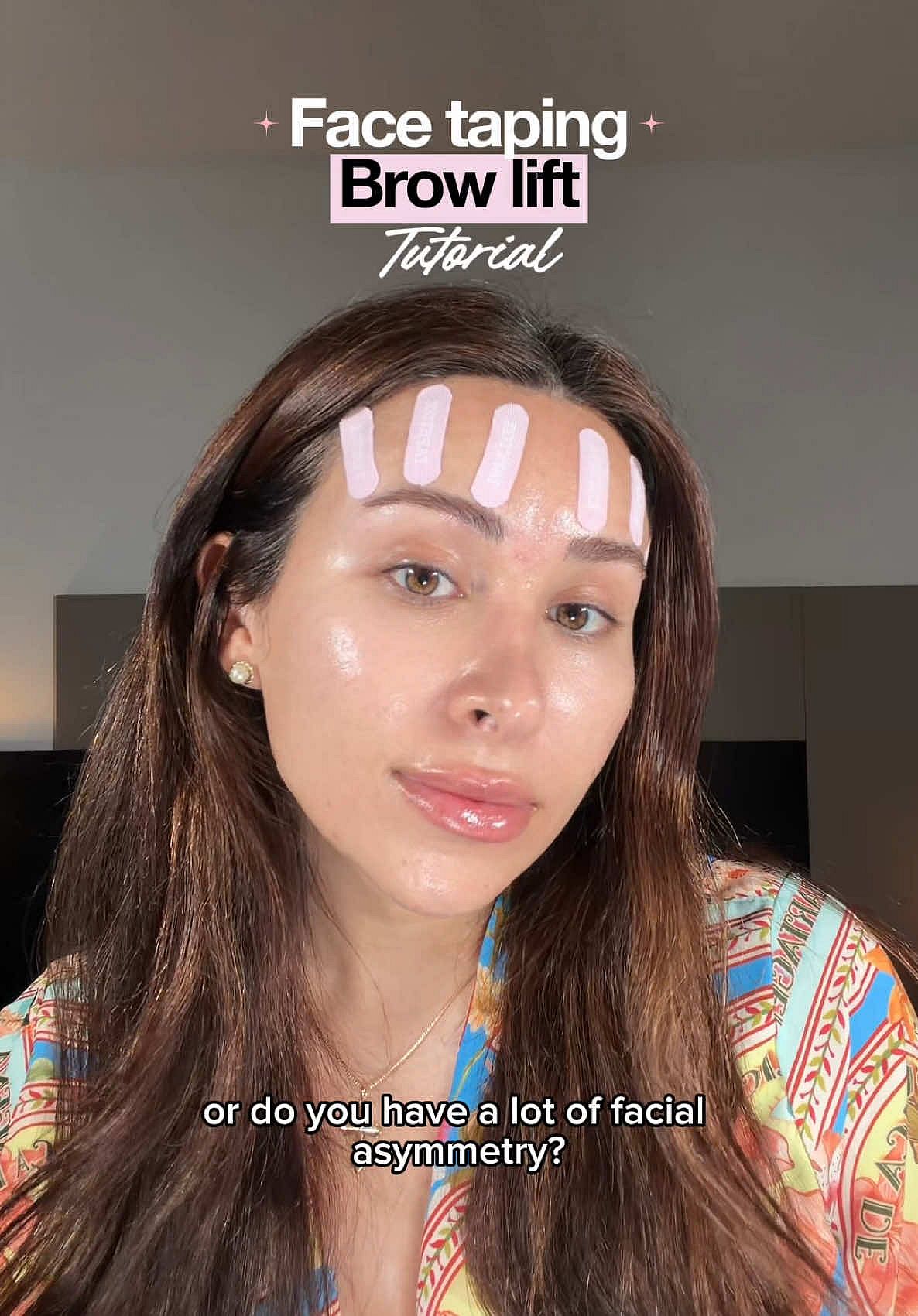 Face taping series brow lift for facial balance