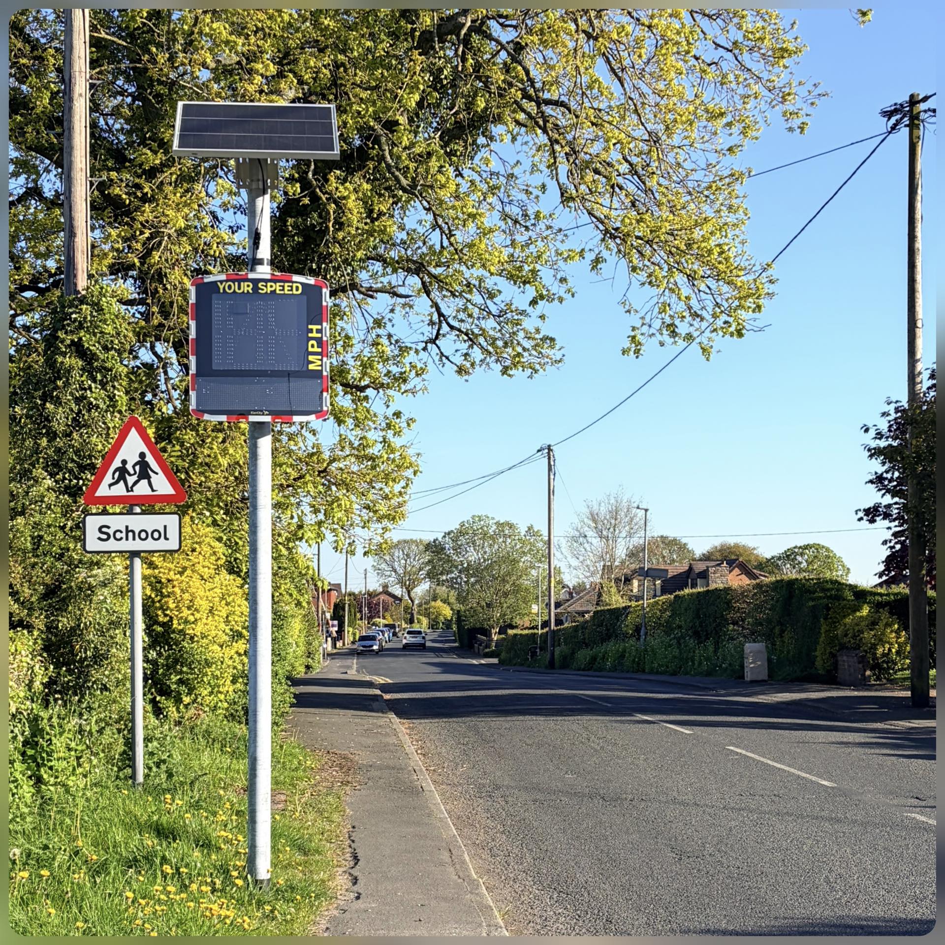 Speed indicator device installed on busy Chorley road to deter racing