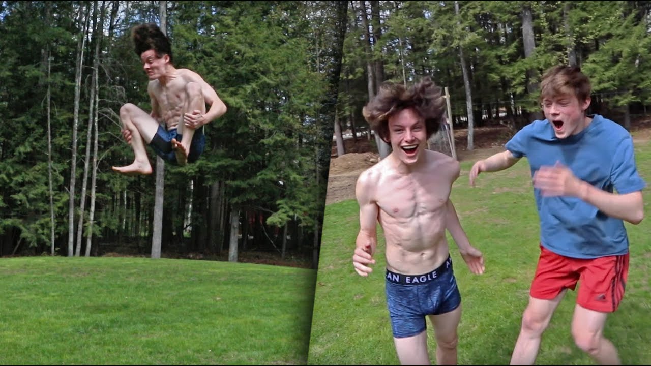 Standing double backflip landed on grass