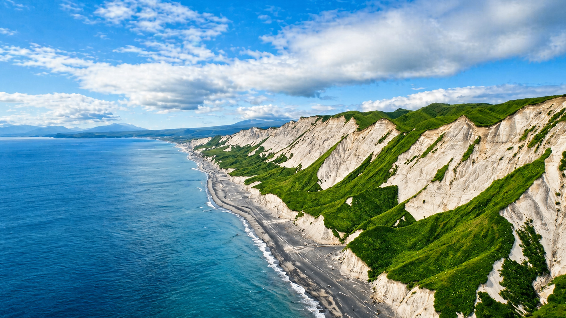 A rugged shoreline on one of the most remote islands on Earth