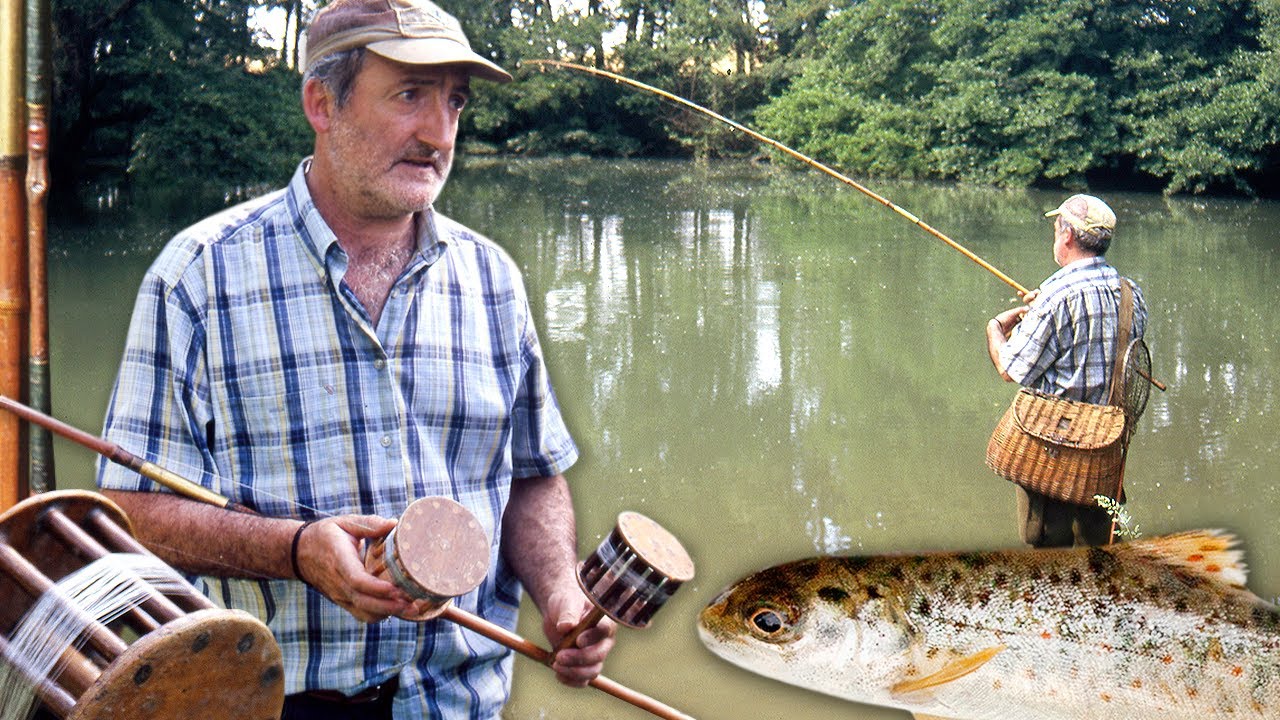 Pescando la trucha con una caña de bambú de 70 años y un carrete de ...