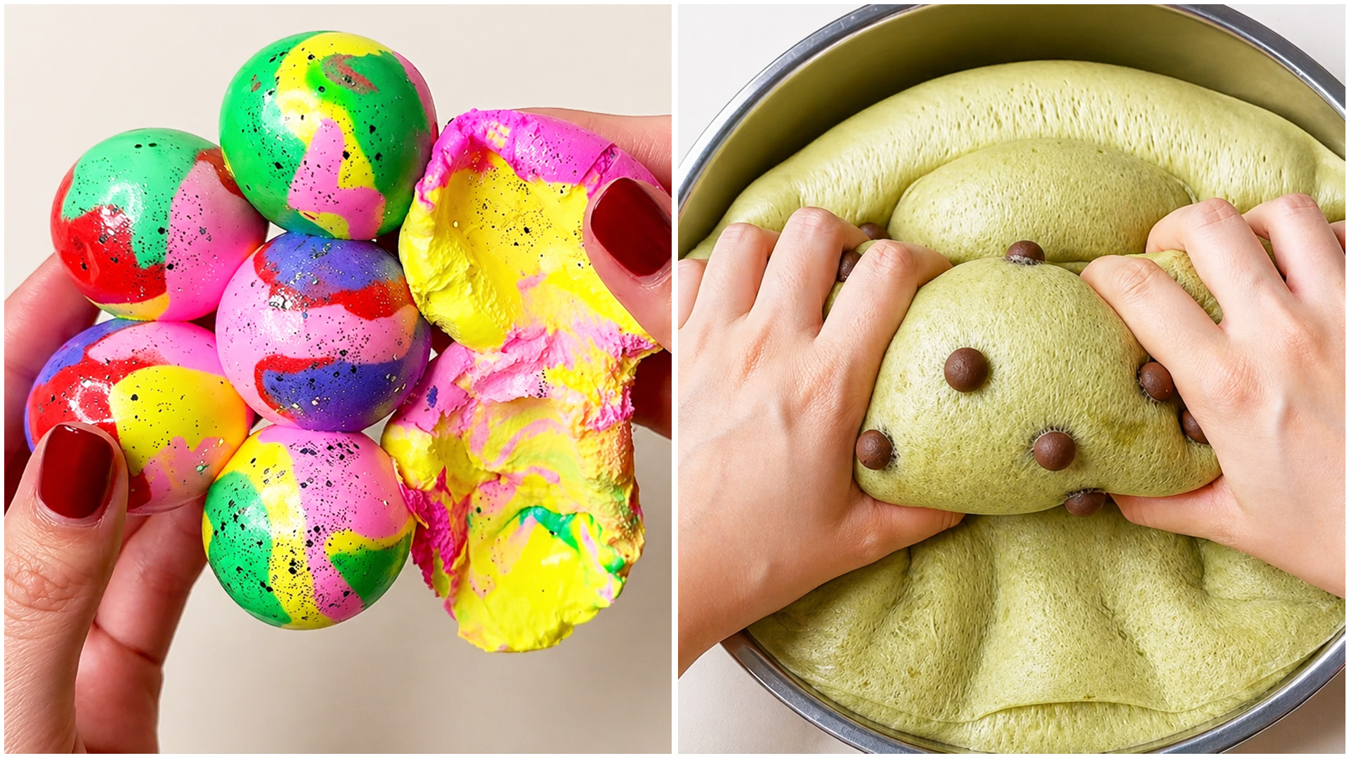 Bunte Slime-Mischung und weiche Dehn-Verwandlung