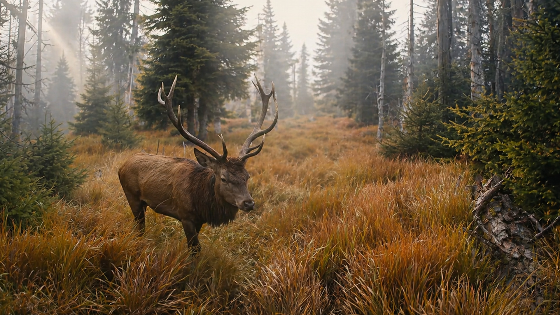 Une caméra cachée a filmé ce grand cerf apparaissant dans la brume