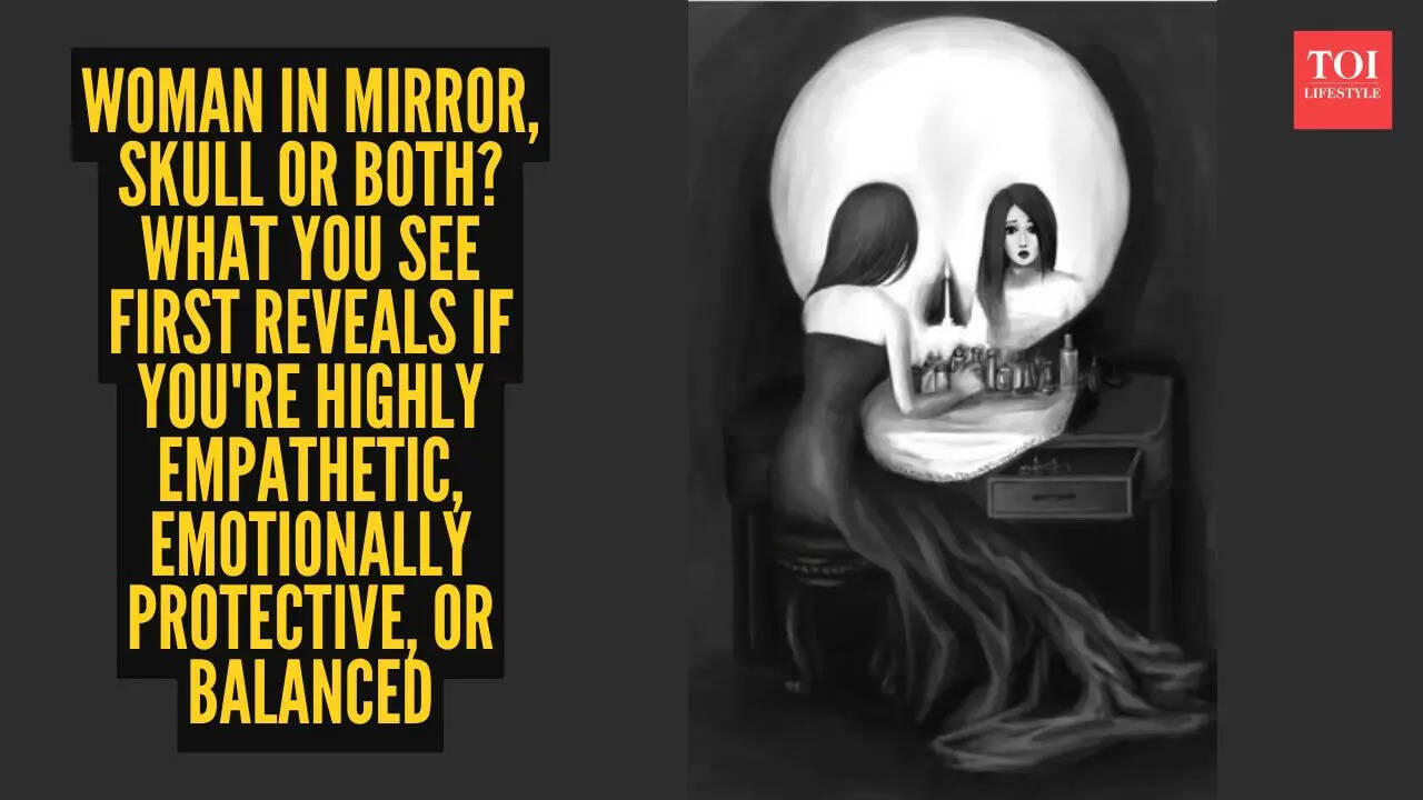 Personality test: Woman in mirror, skull or both? What you see first ...