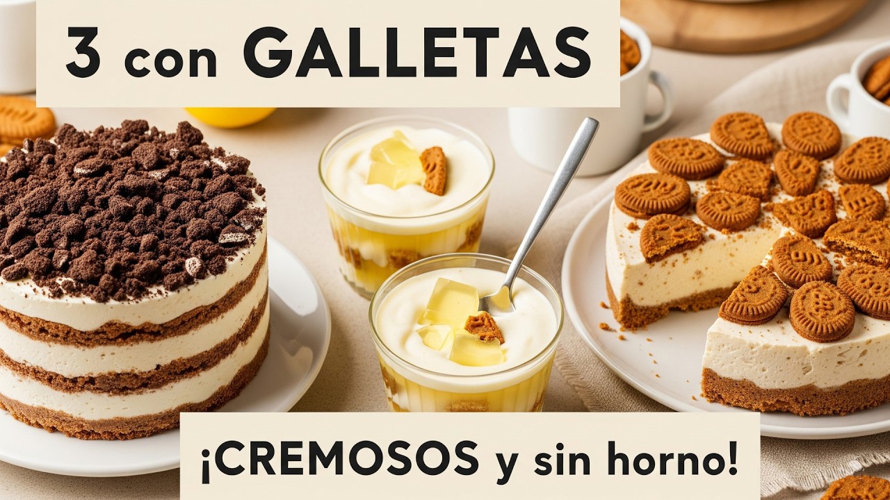 3 Postres con Galletas Súper Cremosos y Sin Horno