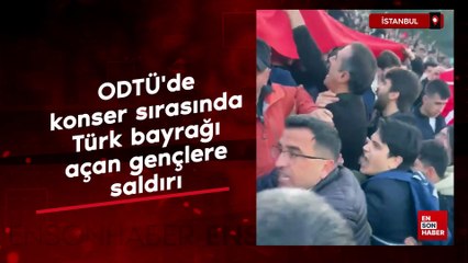 ODTÜ'de İlkay Akkaya konseri sırasında Türk bayrağı açan gençler ...