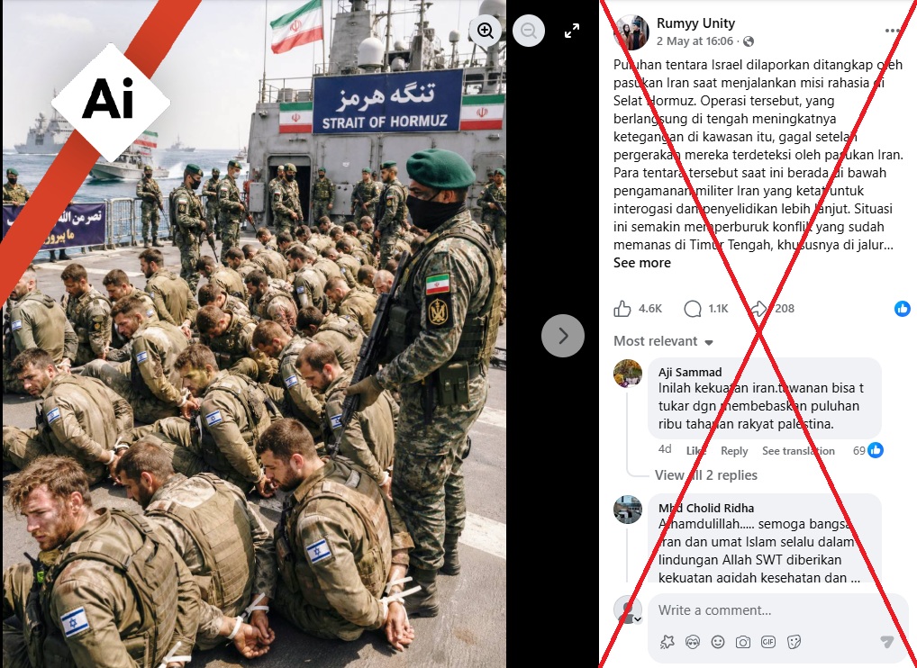 AI image of Israeli troops captured by Iran misleads online
