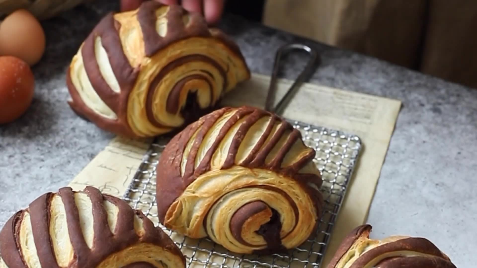 Simple homemade pain au chocolat with buttery flaky layers