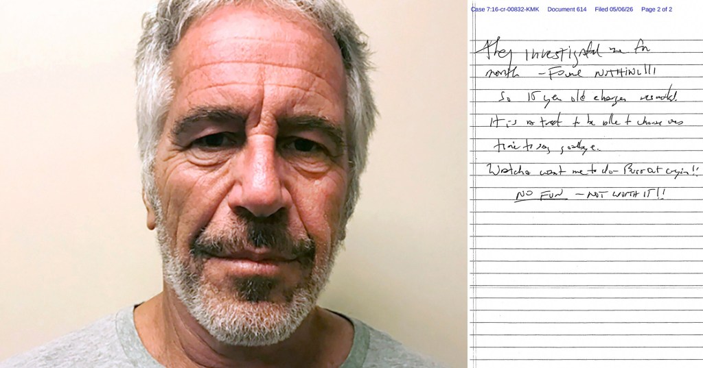 Jeffrey Epstein’s hand-written 'suicide note' finally made public